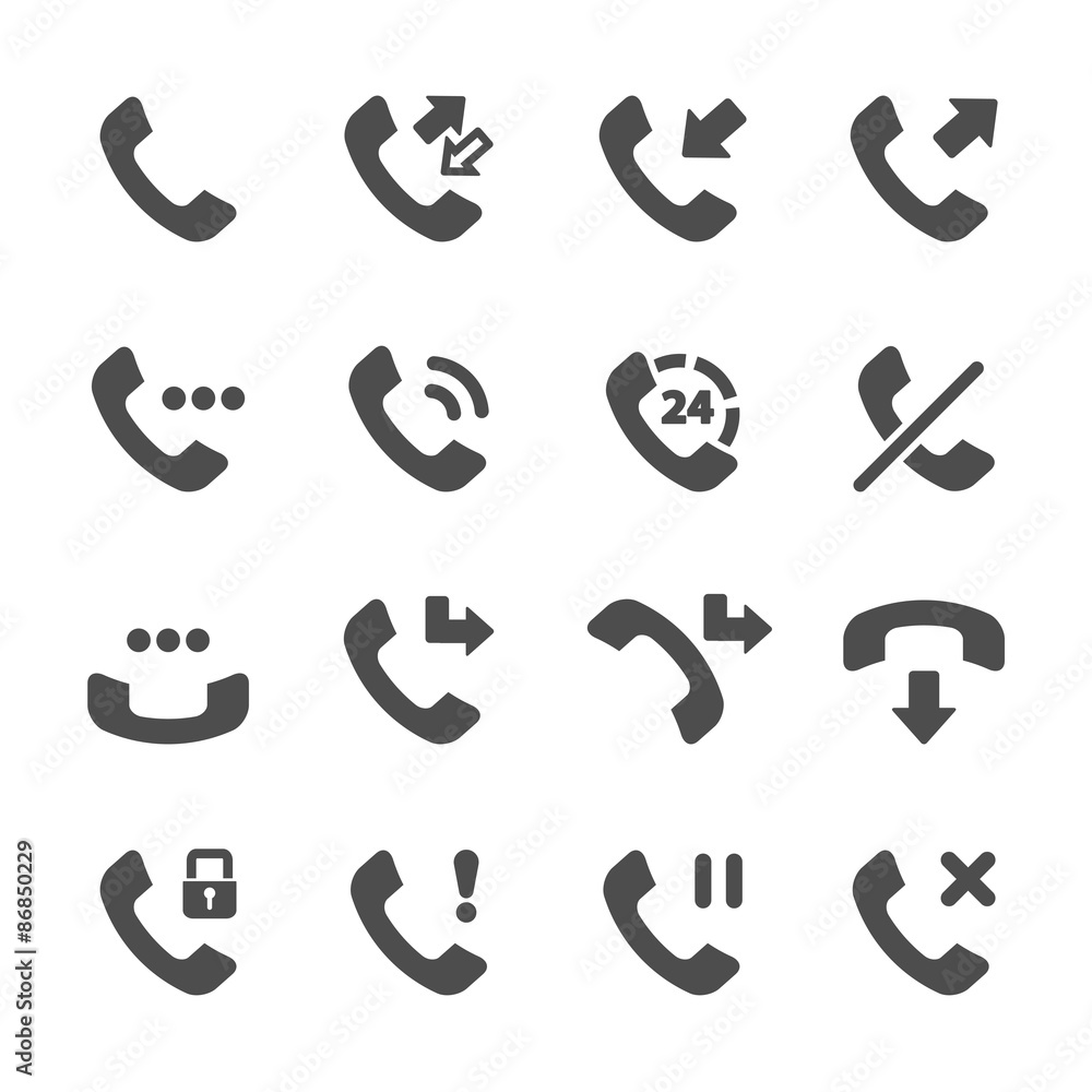 telephone call icon set, vector eps10 Stock Vector | Adobe Stock