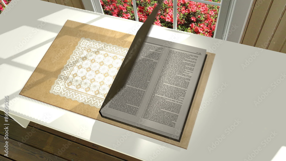 Insert a verse or Scripture into this 3D animation of a bible opening ...