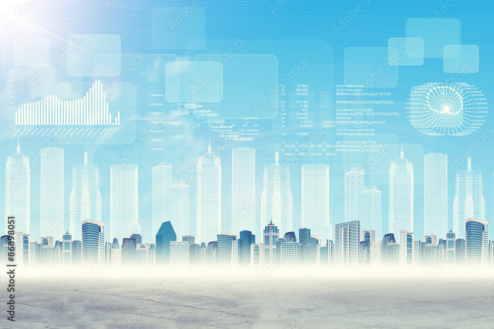 Abstract virtual background with graphs Stock Illustration | Adobe Stock