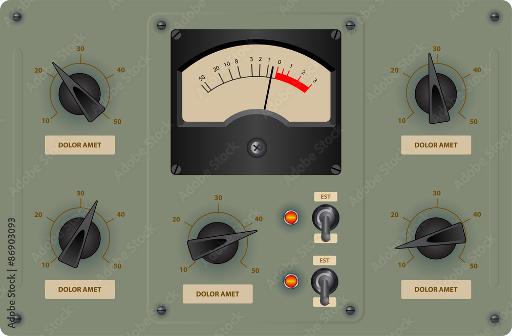 Editable vector illustration of analog control panel Stock Vector ...