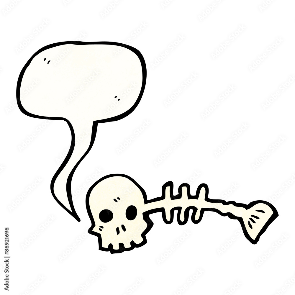cartoon skeleton spooky fish Stock Vector | Adobe Stock