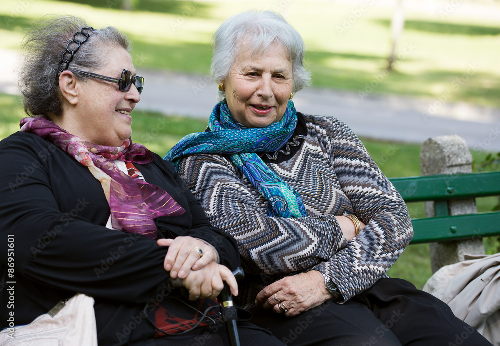 two mature ladies to the park Stock Photo | Adobe Stock