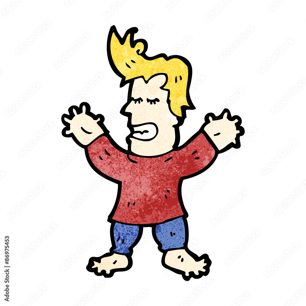 cartoon man with swollen hands and feet Stock Vector | Adobe Stock