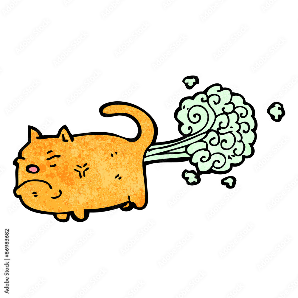 cartoon farting cat Stock Vector | Adobe Stock
