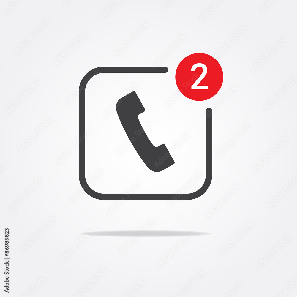Call Notification Icon Stock Vector | Adobe Stock
