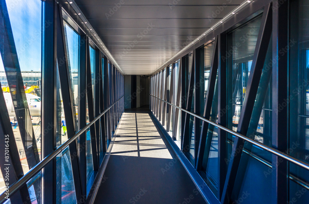 Jet bridge to Plane Stock Photo | Adobe Stock