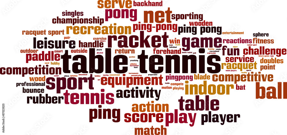 Table tennis word cloud concept. Vector illustration Stock Vector | Adobe Stock