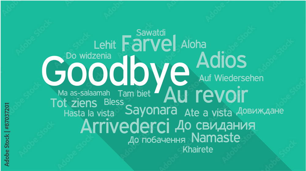 GOODBYE in different languages, word tag cloud Stock Vector | Adobe Stock