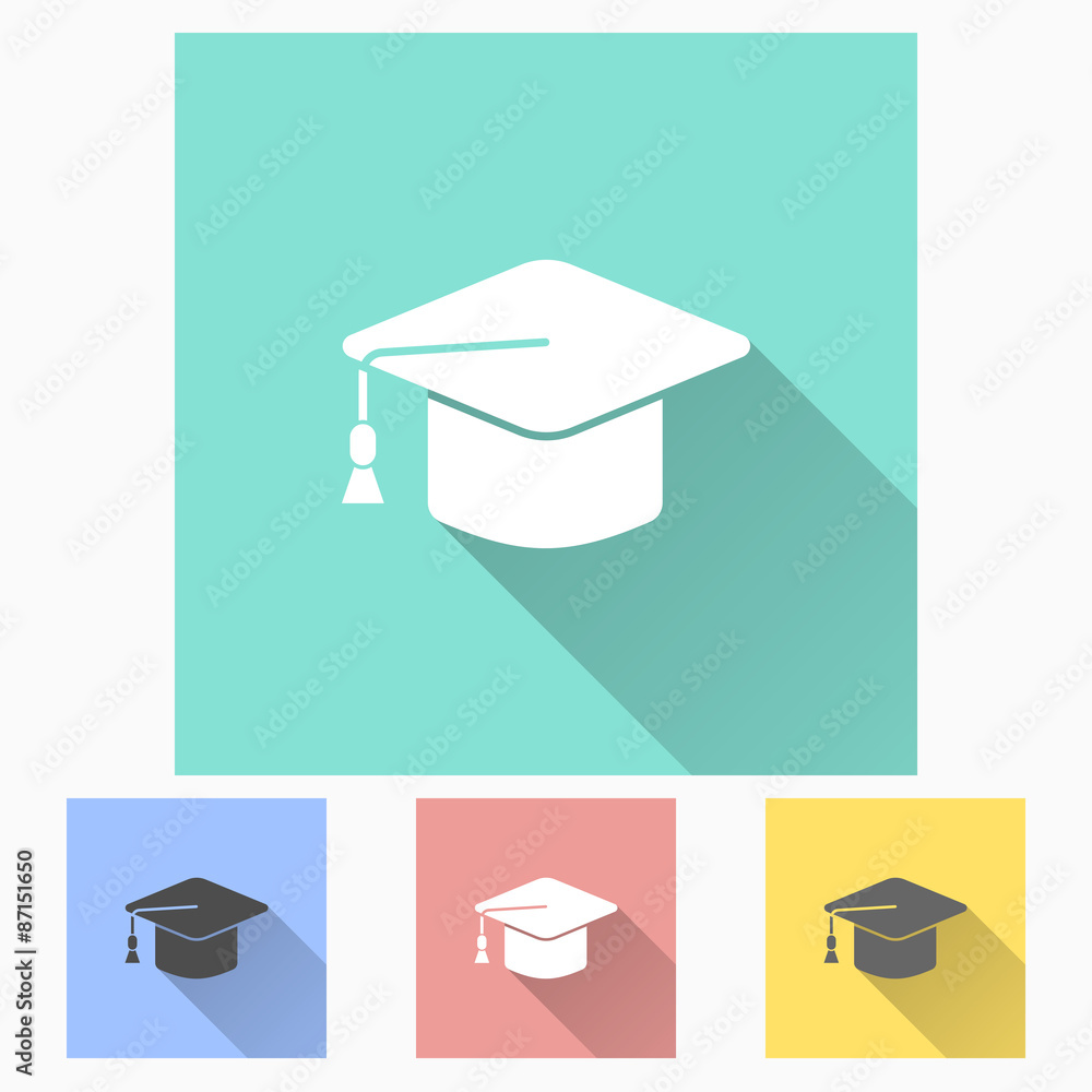 Graduation cap icon Stock Vector | Adobe Stock