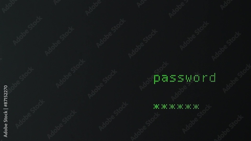 Entering computer password. Black screen, with blinking cursor Stock ...