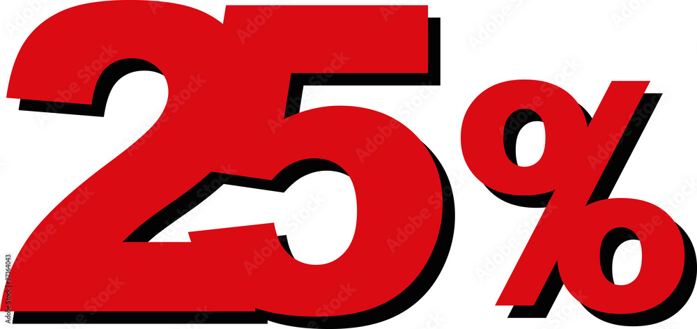 High Quality Graphic Illustration Vector Sale 25 Percent Stock Vector ...