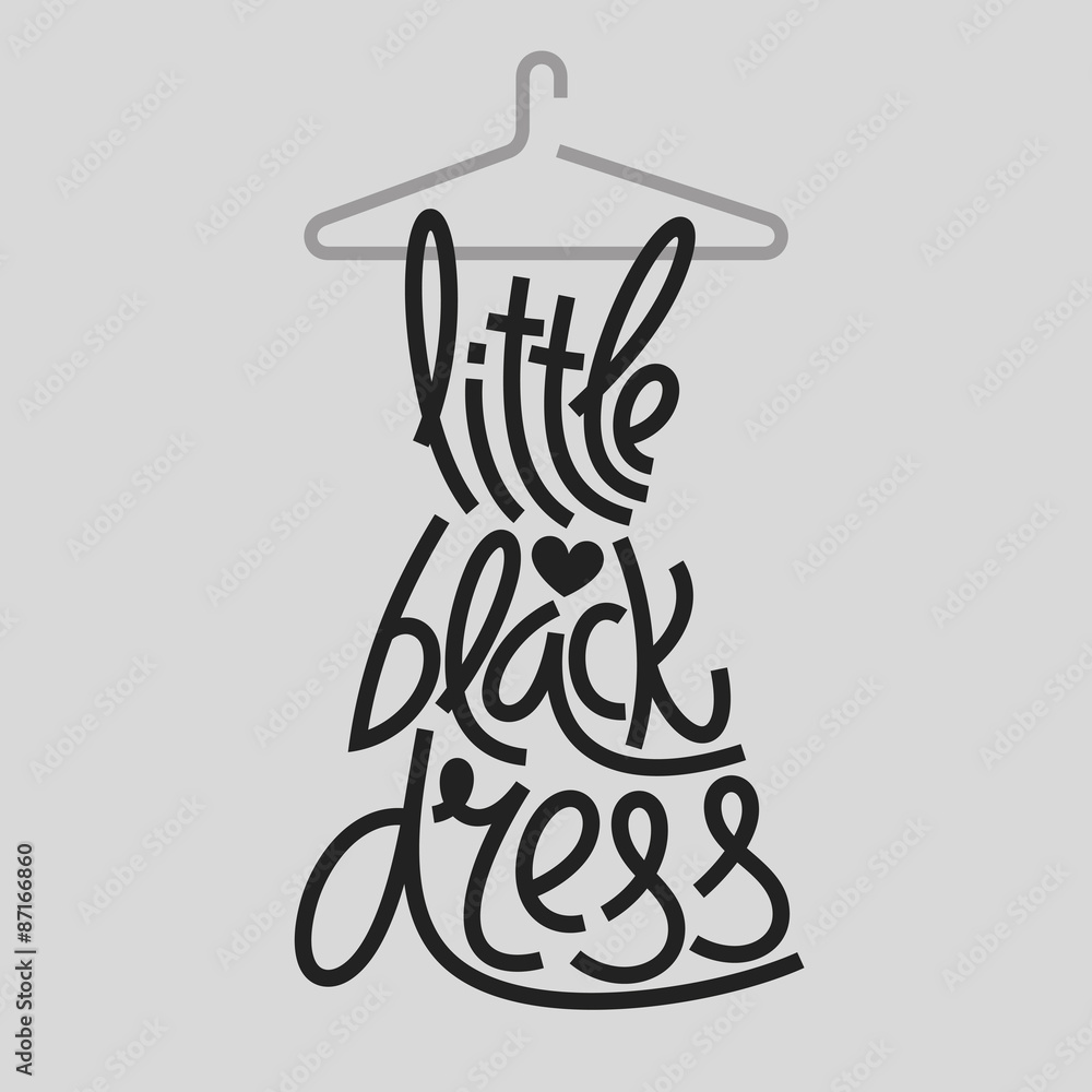 Little black dress typography, fashion typography, fashion calligraphy ...