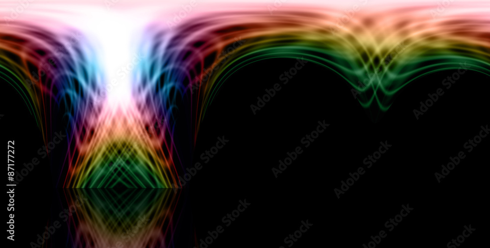 Rainbow Matrix on Black Banner - Column of gaseous rainbow matrix ...