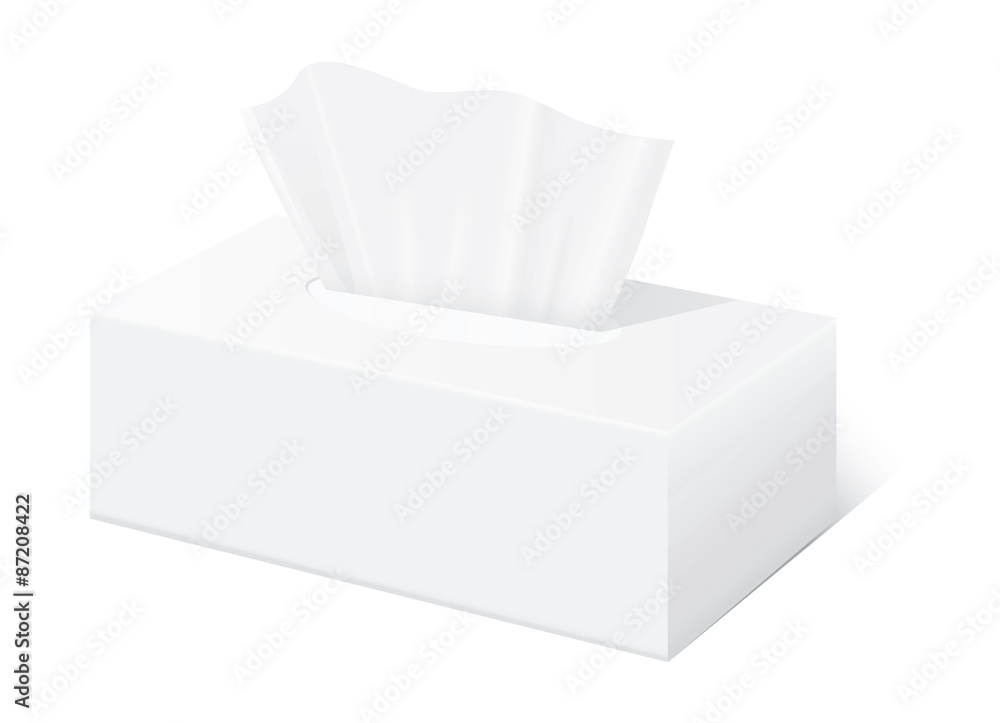 White Tissue box blank label and no text for mock up packaging side ...