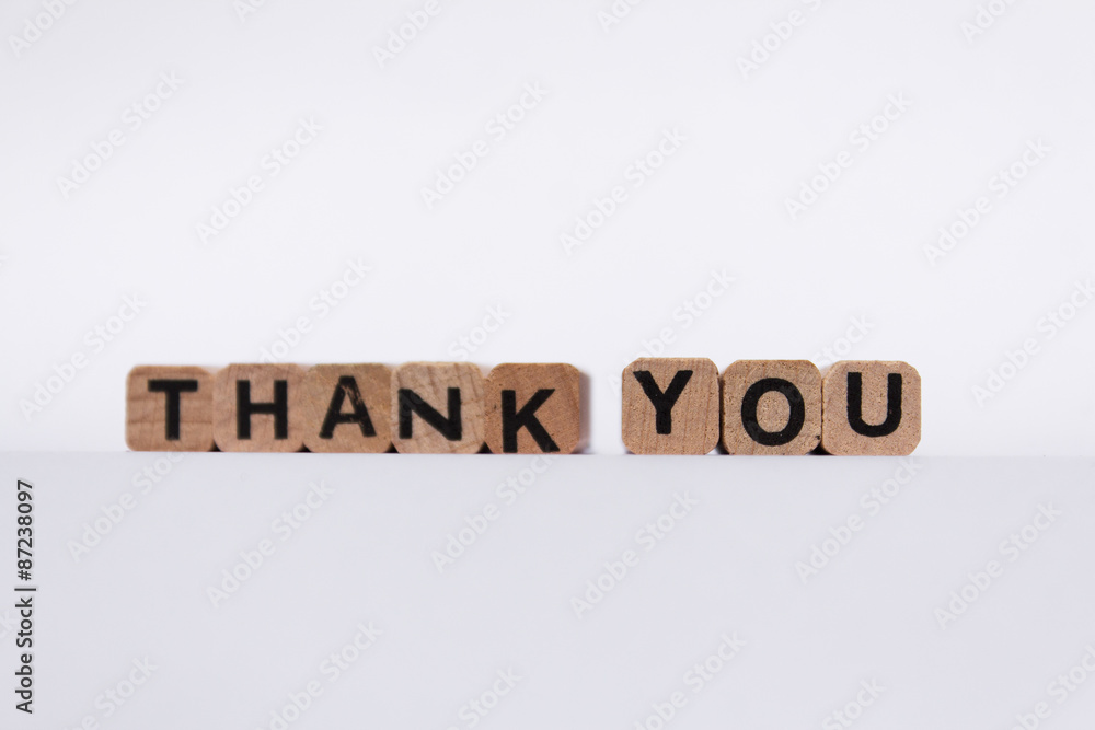 thank you text on white background Stock Photo | Adobe Stock