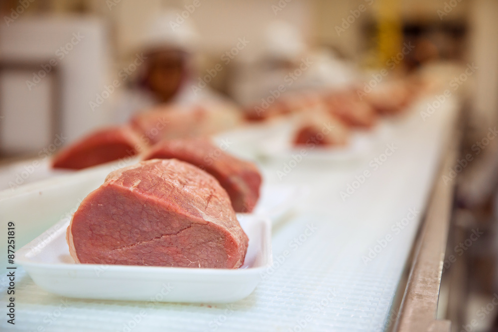 pork beef lamb raw meat cuts butcher handling safety Stock Photo ...