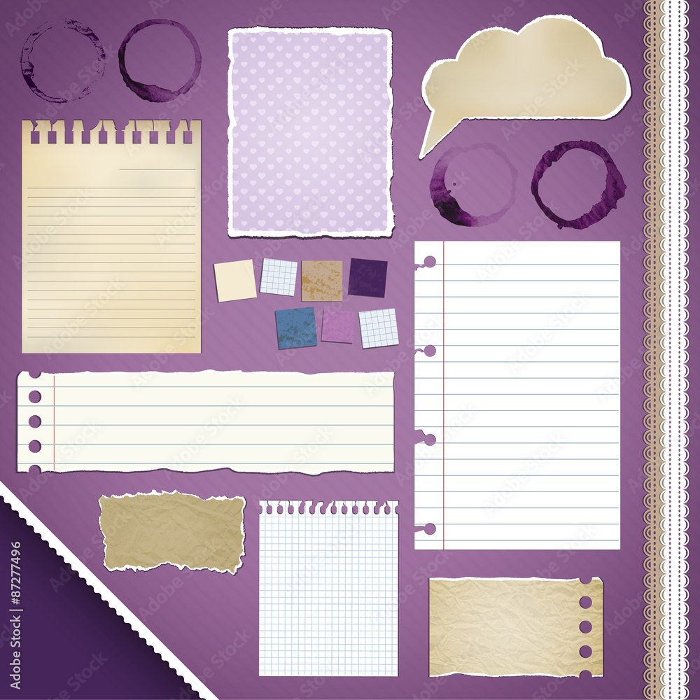 Scrapbooking Set: Torn Paper Stock Vector | Adobe Stock