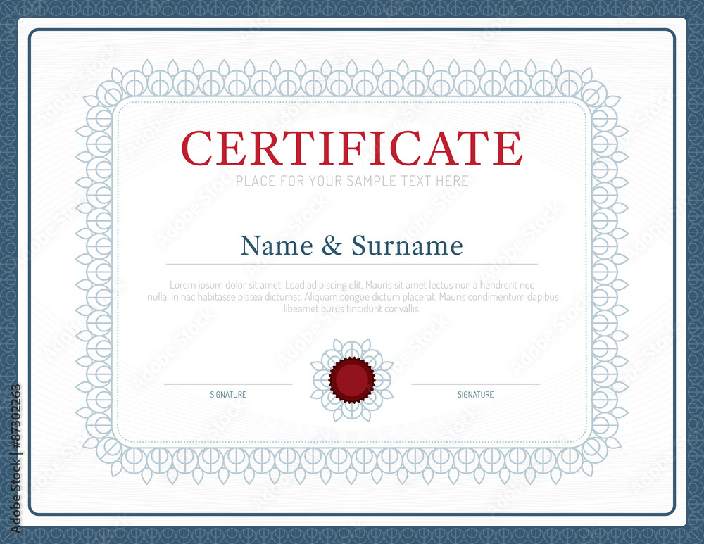 Certificate template layout background frame design vector. modern flat ...