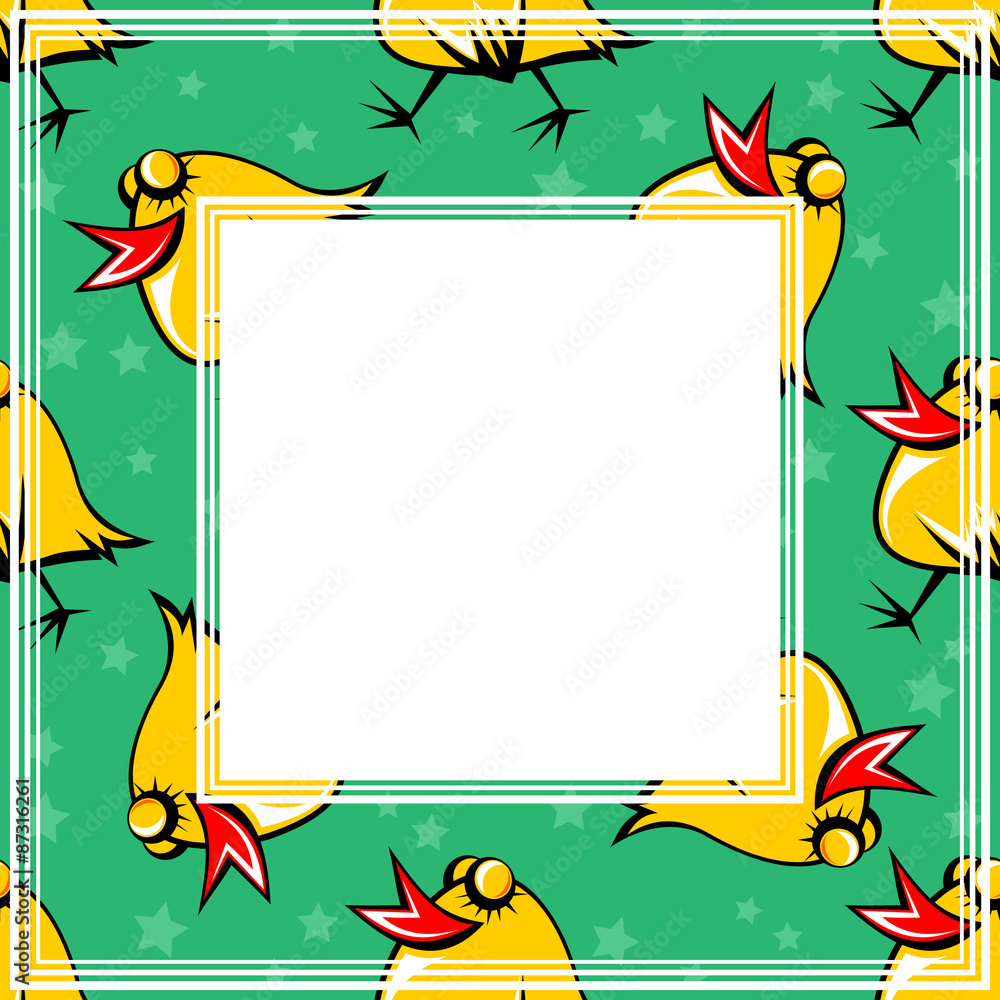 chicken border Stock Vector | Adobe Stock