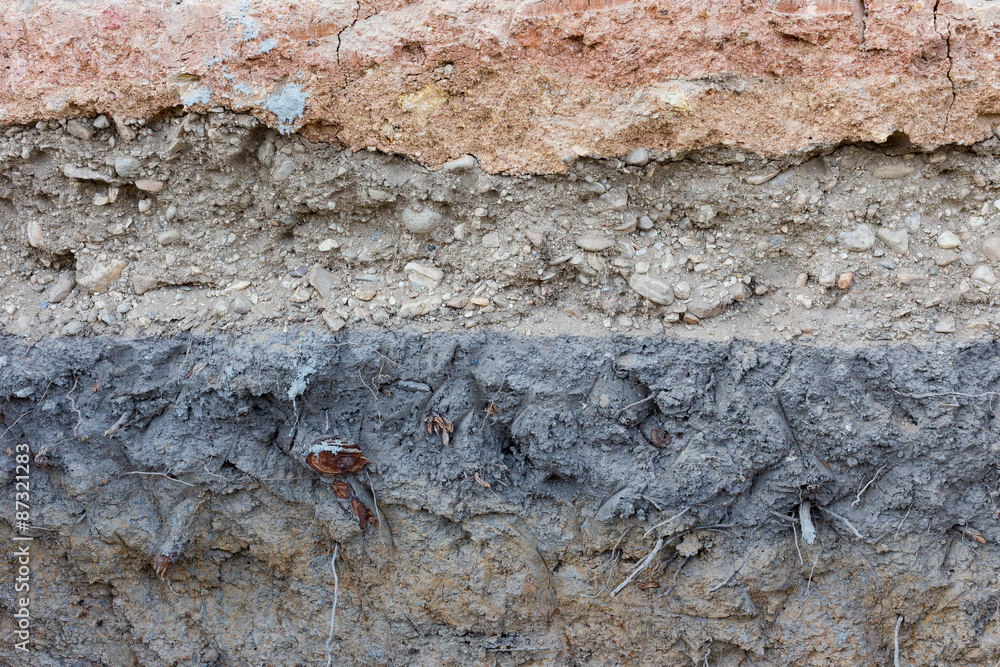 soil layers in underground earth of science environment Stock Photo ...