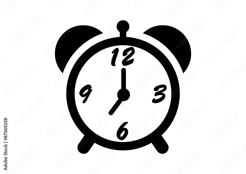 Alarm Clock Vector Icon On White Background Stock Vector Adobe Stock
