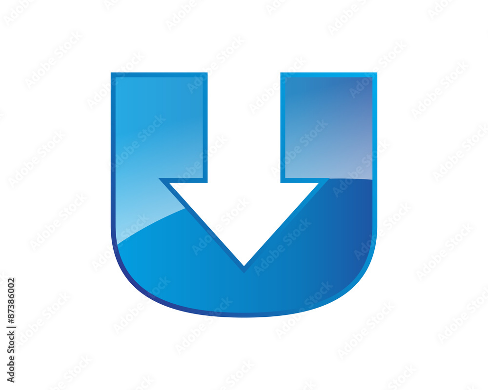 direct arrow letter icon logo U Stock Vector | Adobe Stock