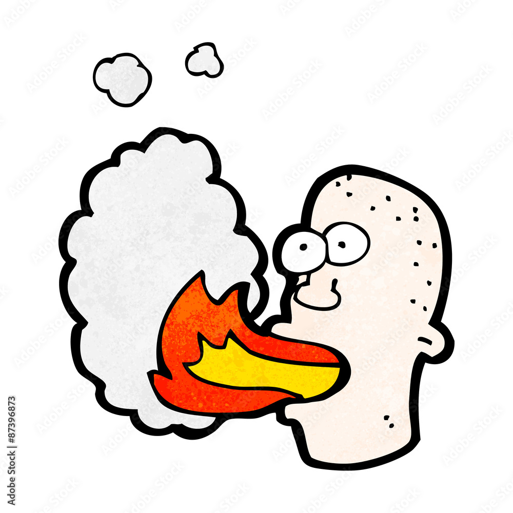 cartoon fire breathing man Stock Vector | Adobe Stock