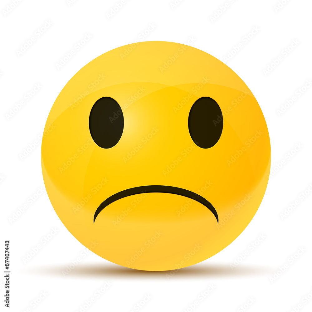 yellow sad face Stock Vector | Adobe Stock