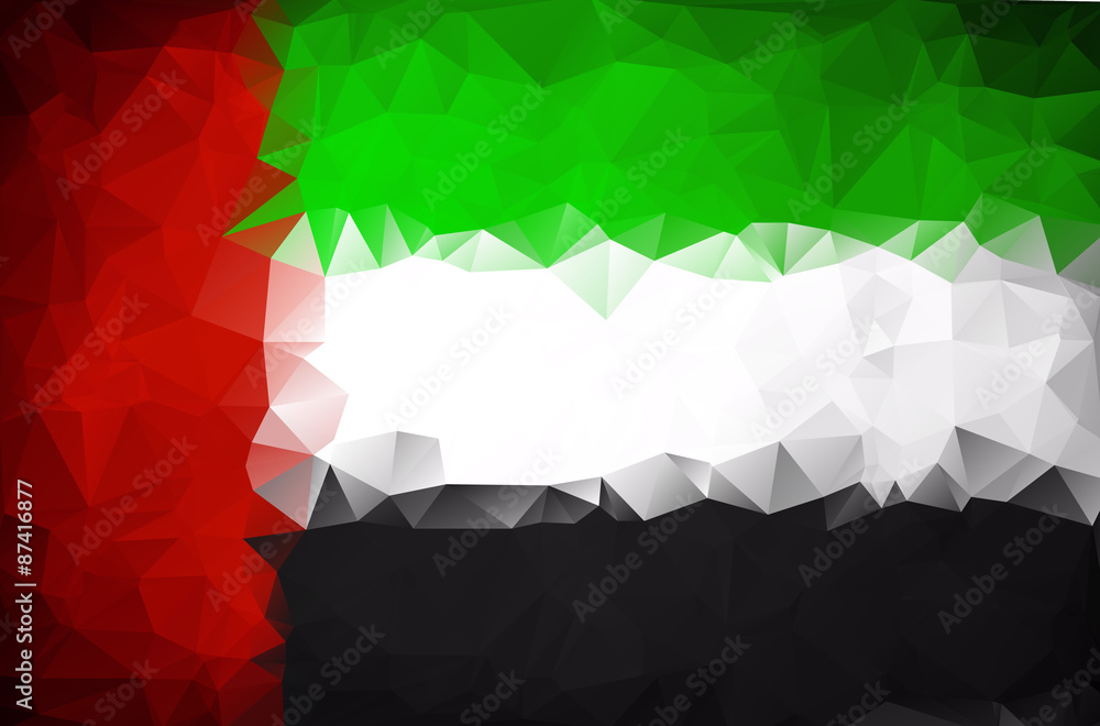 Abstract UAE flag polygon Stock Vector | Adobe Stock