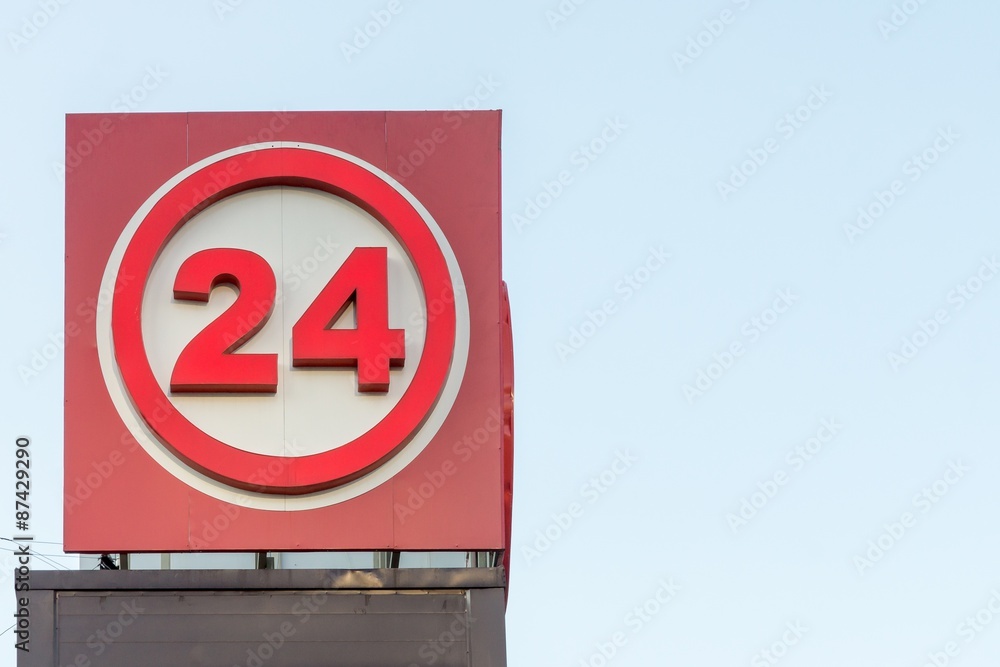 information sign of red color with number 24 Stock Photo | Adobe Stock