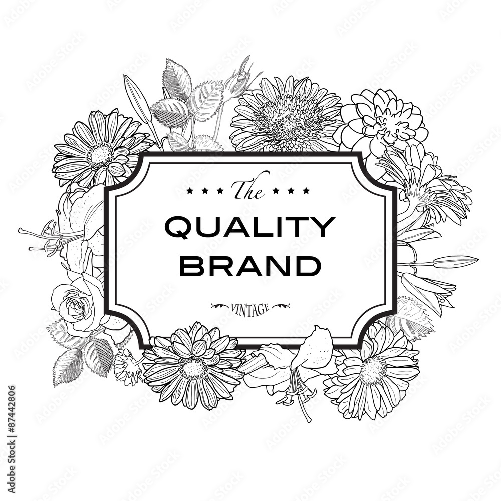 Vintage Flower Logo Vector | Best Flower Site