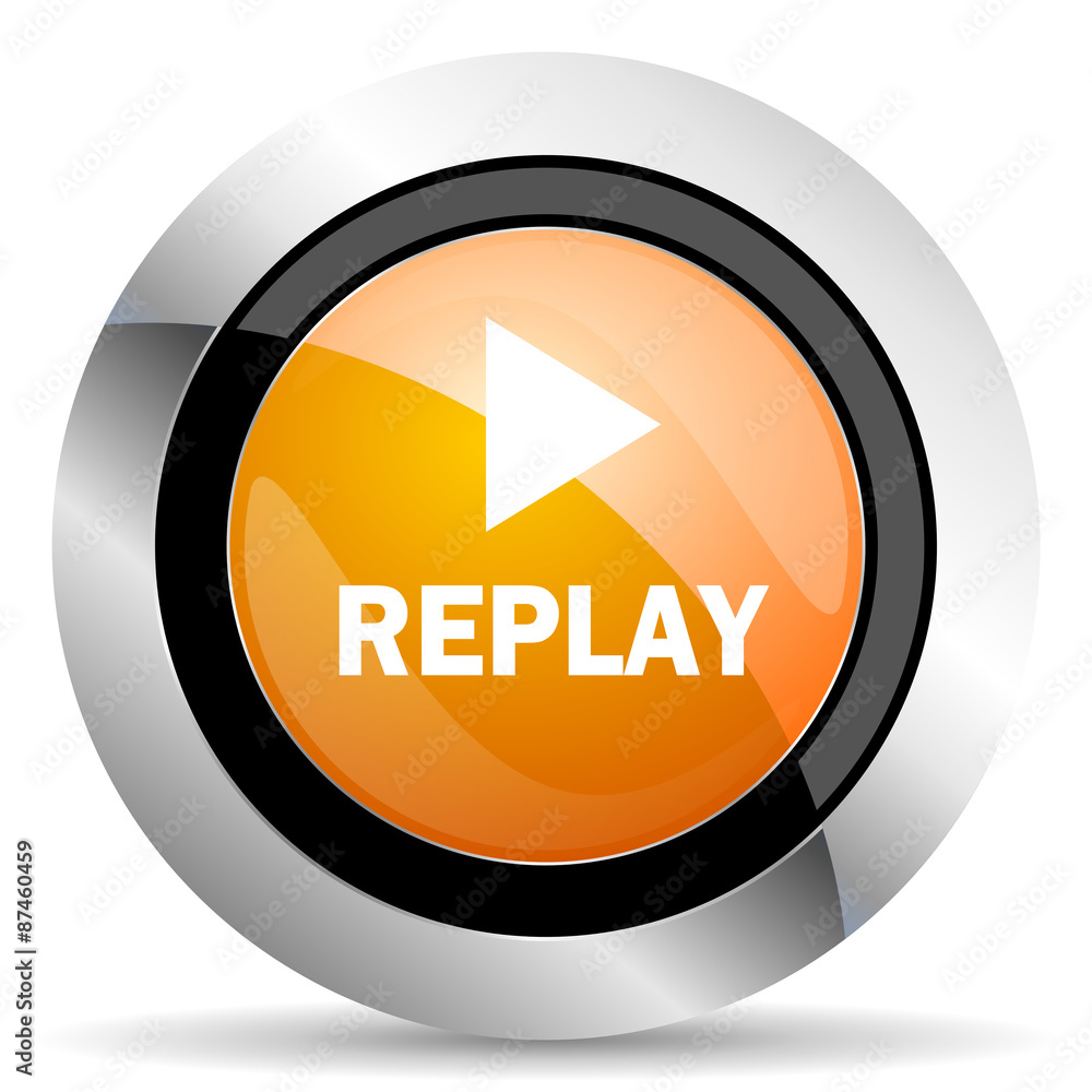 replay orange icon Stock Illustration | Adobe Stock