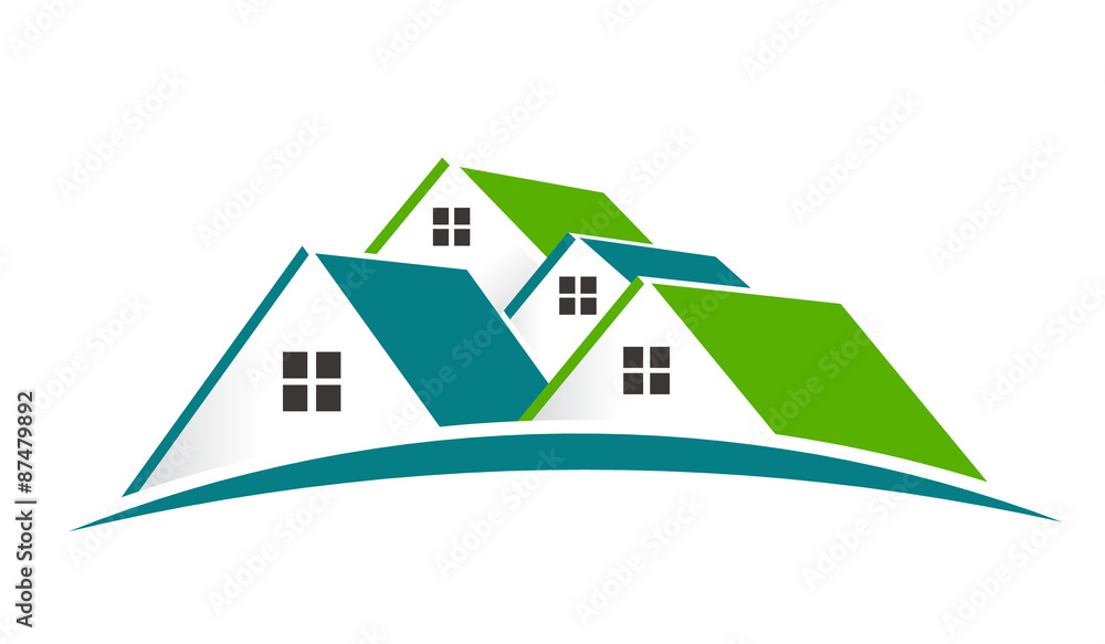 House Logo. Group of houses Stock Illustration | Adobe Stock