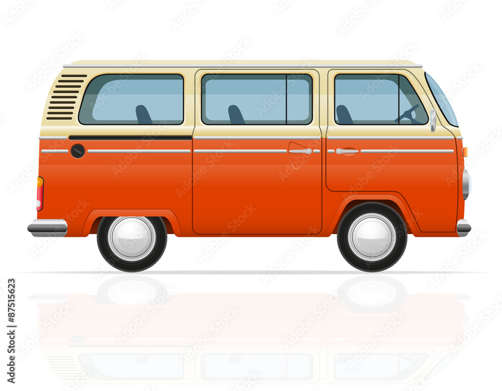 Poster retro minivan vector illustration – Wall Art | UkPosters