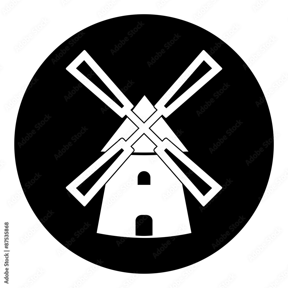 Windmill circle icon Stock Vector | Adobe Stock