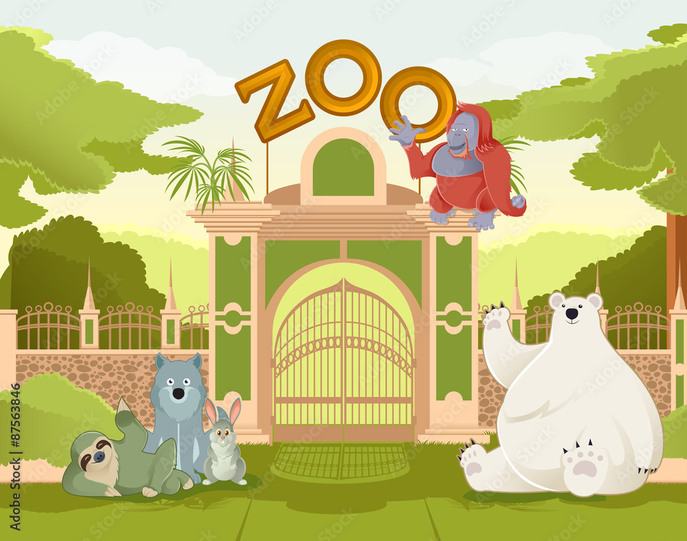 Welcome to Zoo Stock Vector | Adobe Stock