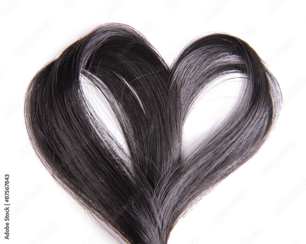 Hair heart, isolated on white Stock Photo | Adobe Stock