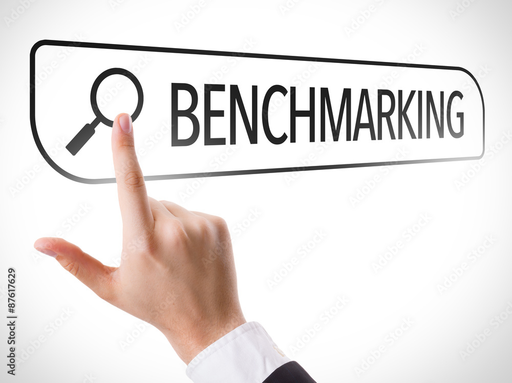 Benchmarking written in search bar on virtual screen Stock Photo ...