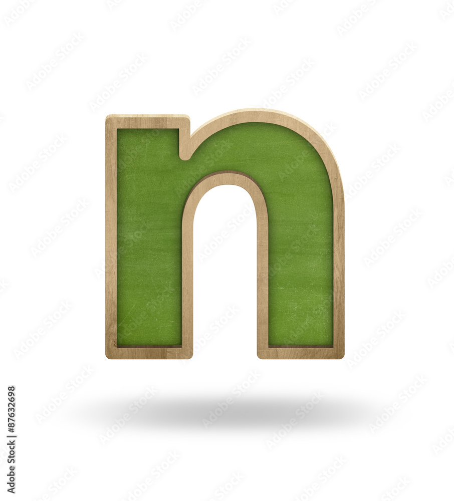 Green blank letter n shape blackboard Stock Illustration | Adobe Stock