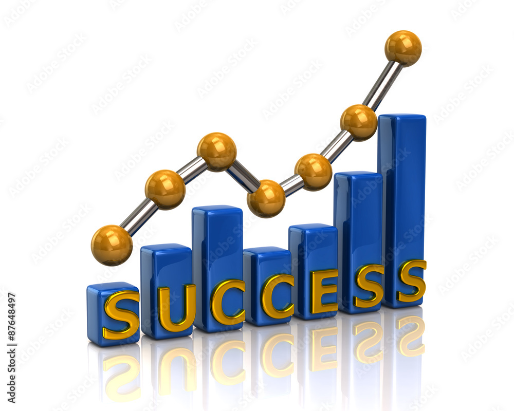 Blue business graph chart of success Stock Illustration | Adobe Stock