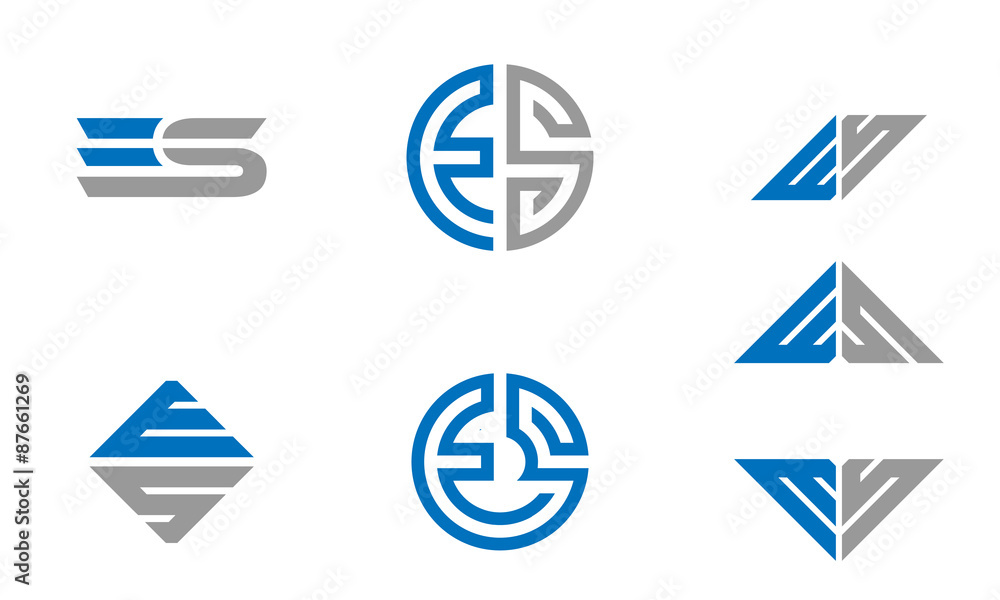 E S, E S letter, vector, logo Stock Vector | Adobe Stock