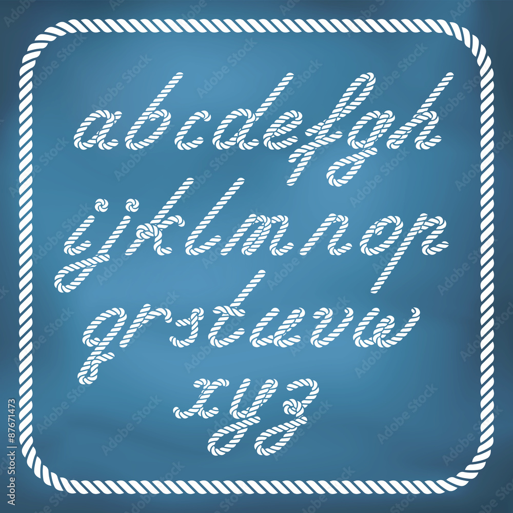Nautical rope letters Stock Vector | Adobe Stock