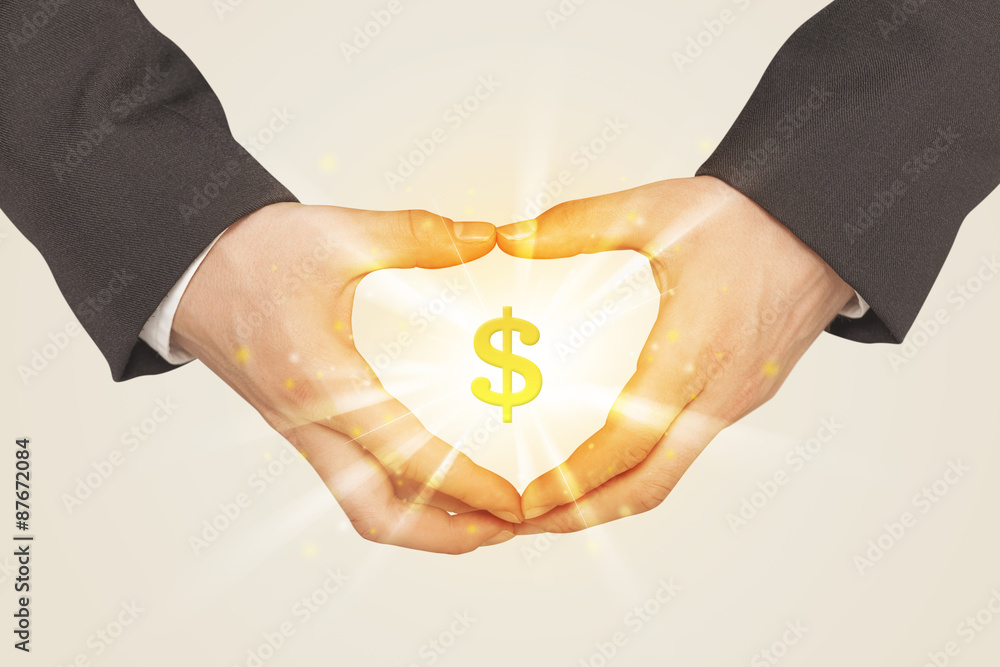 Hands creating a form with dollar sign Stock Photo | Adobe Stock