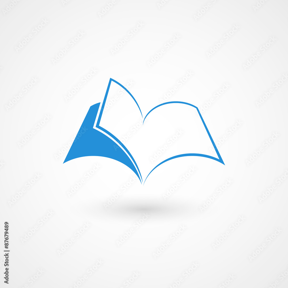 Vector illustration of book icon / logo. Isolated on white background ...
