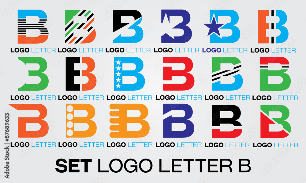 LOGO LETTER B SET BUNDLE VERSION Stock Vector | Adobe Stock