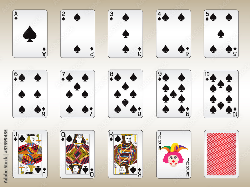 Spades Playing Cards Set Stock Vector | Adobe Stock