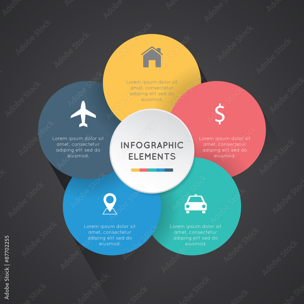 Infographic Elements Color Petals Stock Vector | Adobe Stock