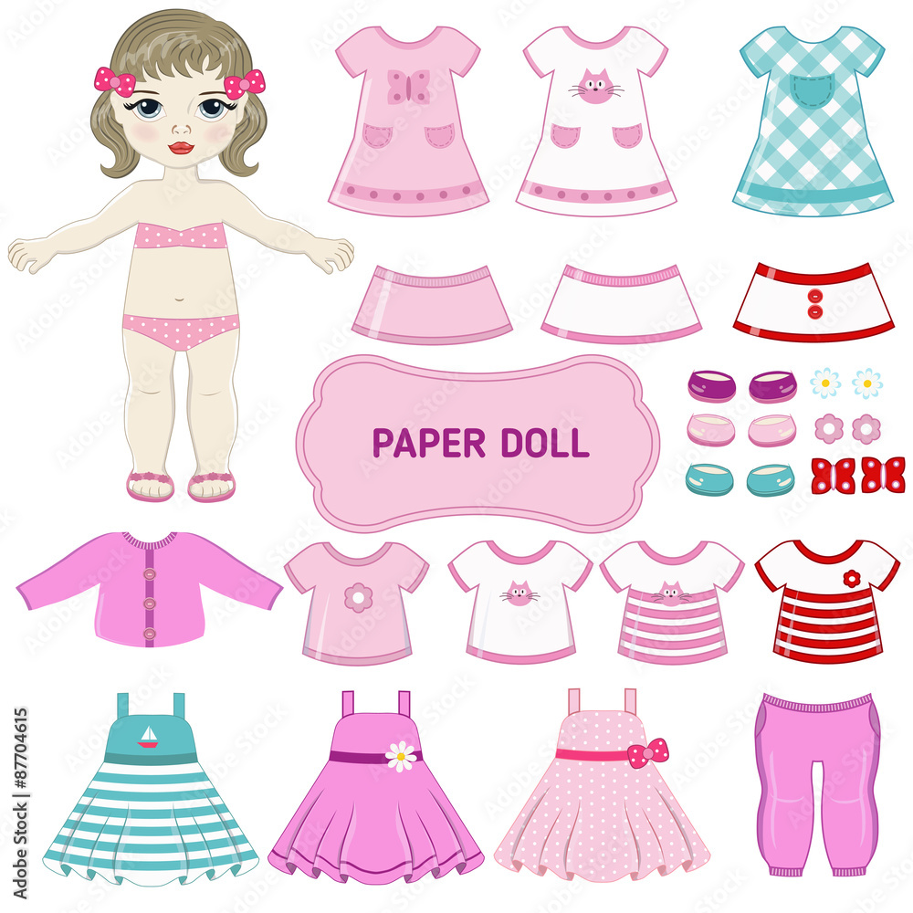 Paper doll. Stock Vector | Adobe Stock