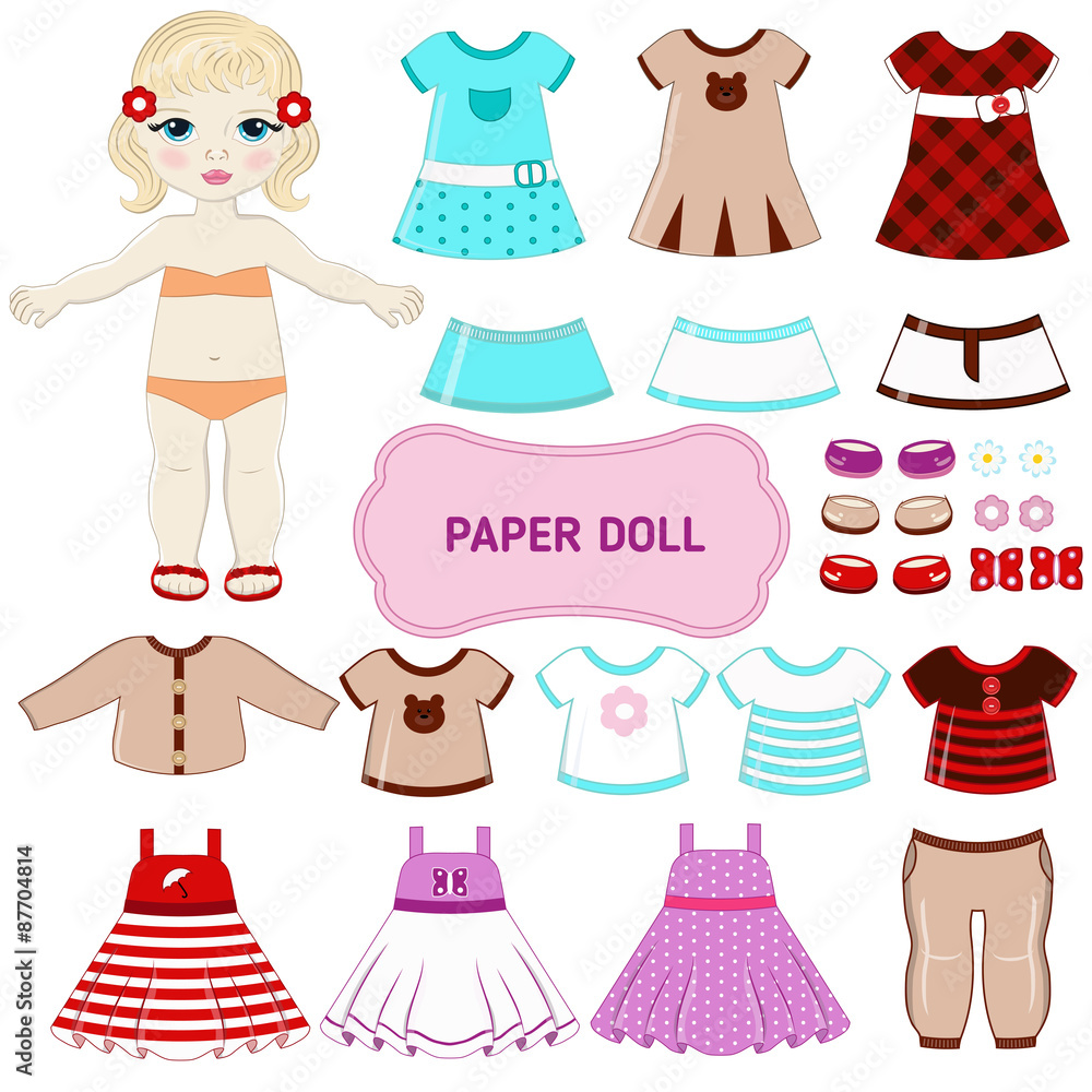 Paper doll. Stock Vector | Adobe Stock