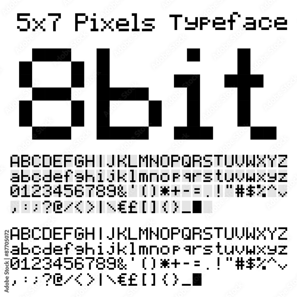 8 bit font Stock Vector | Adobe Stock